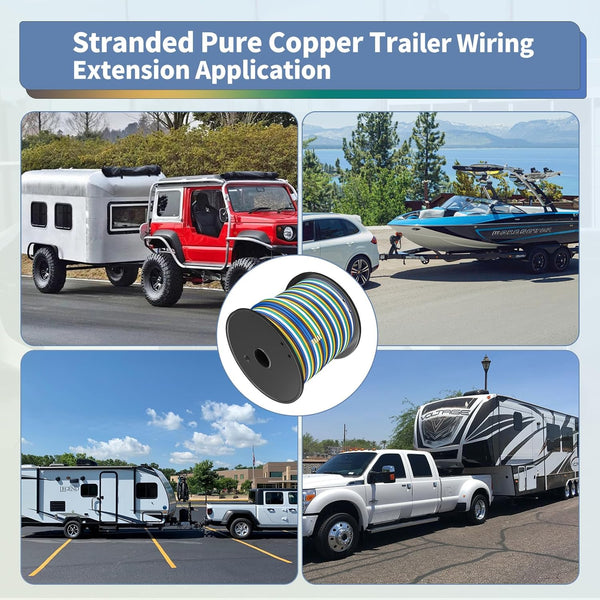 LIMICAR Trailer Wiring, 100FT Bonded Trailer Wiring Harness, 18 Gauge ...