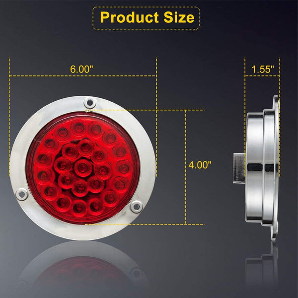 4 Inch Round Red LED Stop/Turn/Tail Lights – LIMICAR LED Trailer Light ...