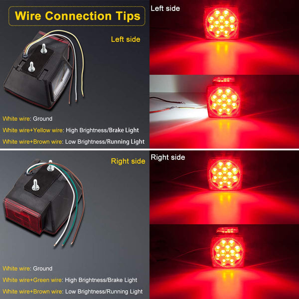 Square Red LED Trailer Tail Light Kit 2pcs | Limicar – LIMICAR LED ...