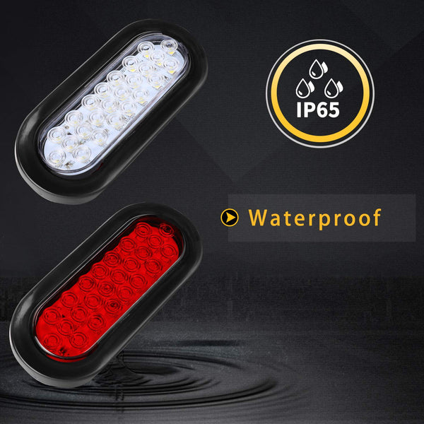 6 Oval LED Trailer Tail Lights 2 Red 2 White | Limicar – LIMICAR LED ...