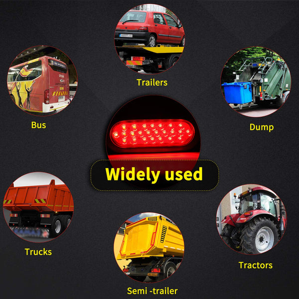 6 Oval LED Trailer Tail Lights 2 Red 2 White | Limicar – LIMICAR LED ...