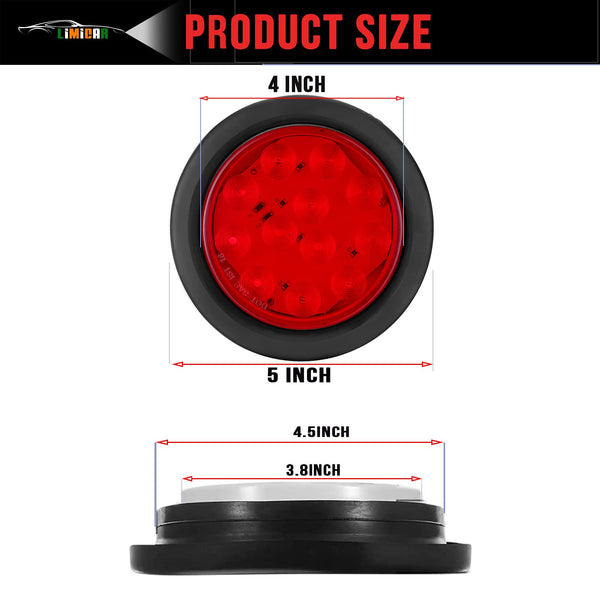 4 Inch Round 4 Red LED Stop/Turn/Tail Lights – LIMICAR LED Trailer ...