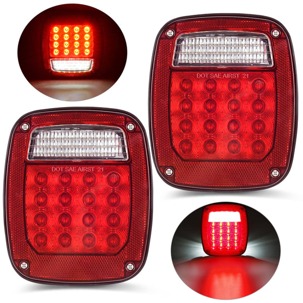 2PCS Red/White Square LED Stop/Turn/Tail Lights（43 Diodes） – LIMICAR ...